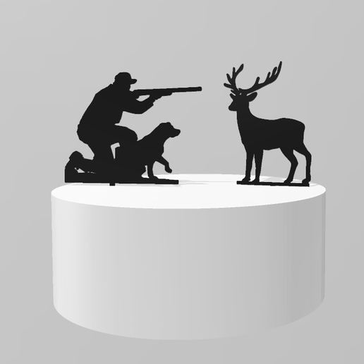 Archivo STL Cake topper caza ciervo 🍰 ・Diseño imprimible en 3D para ...