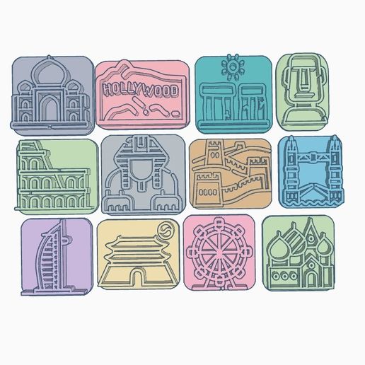 STL file Stamps Stamp Around the World Travel Clay Ceramic Dough ...
