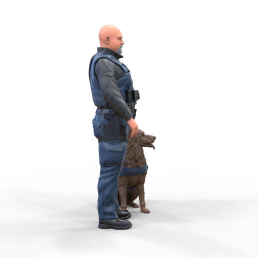 🚓 K9 police officer with dog・ STL File for ・Cults
