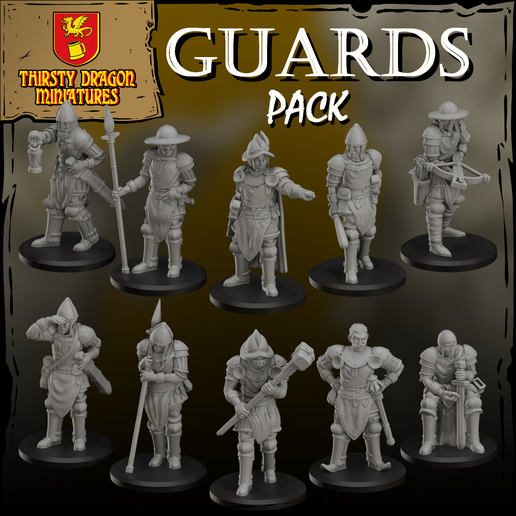 🎲 Guards Pack 1・ 3D File for 3D printing・Cults