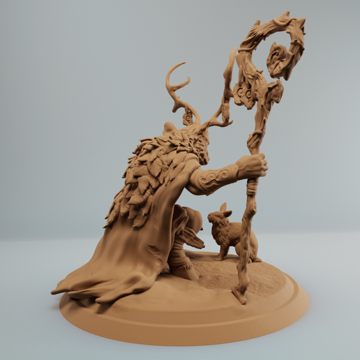 3D file Deerfolk Cervan Deer Druid with Rabbit - Pre supported 🦌 ...