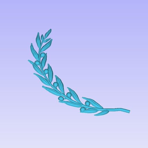 🫒 Olive branch・ STL File for CNC machining - Laser cutting・Cults