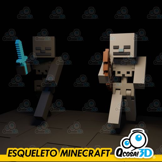 💀 SKELETON - MINECRAFT・ STL File for 3D printing・Cults