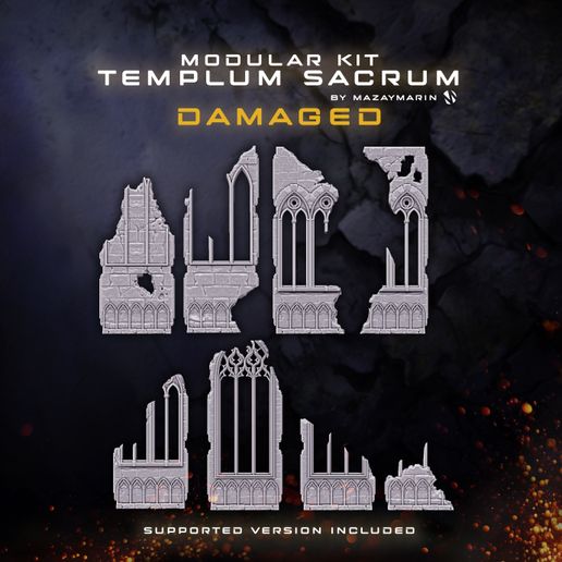 🎲 Templum Sacrum Modular Kit (Damaged)・ 3D File for 3D printing・Cults