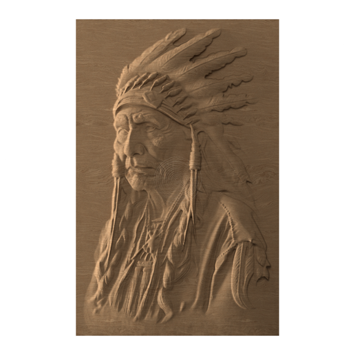 🎨 Native American Chief Relief – 3D STL Model・ 3D File for 3D printing ...