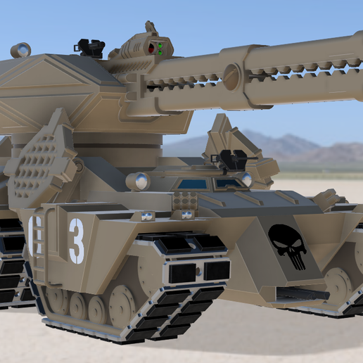 🪖 Railgun Turret for Earther Tank・ 3D File for 3D printing・Cults