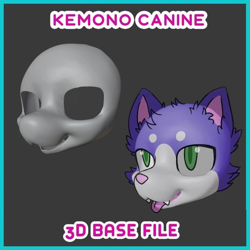 🐕 3D Printable Kemono Canine Fursuit Base・ STL File for 3D printing・Cults