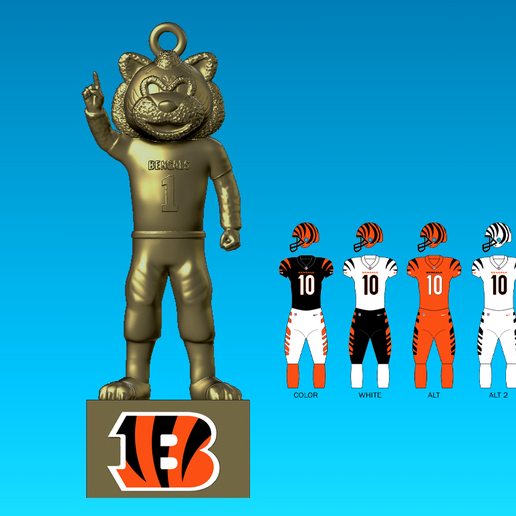 🏈 NFL - Hanging Figurine Cincinnati Bengals - 3D print・ STL File for 3D ...