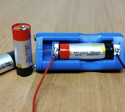 Free 3D file 13400 Battery holder with solder pads 🔋 ・3D printable ...