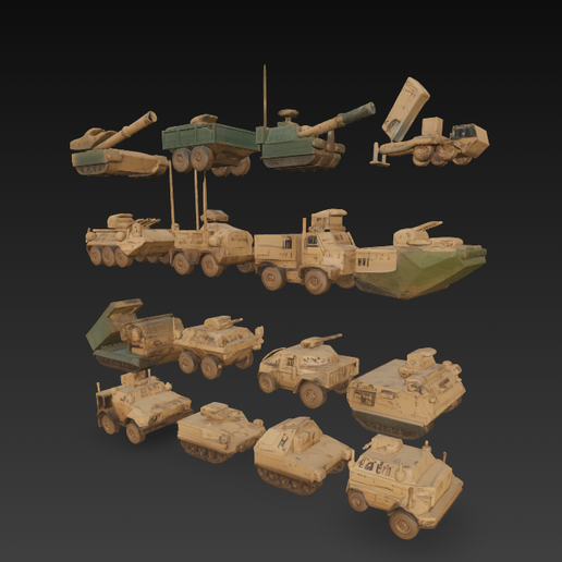 🪖 MILITARY VEHICLES PACK・Free STL File for 3D printing・Cults