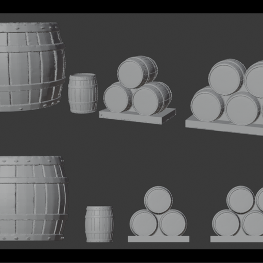 👽 Barrels - Terrain/Scatter - 17mm (DND / TTRPG)・Free 3D File for ・Cults