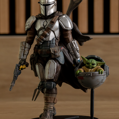 3D printer The Mandalorian - Star Wars Fanart - 30cm • made with Creality Halot Lite・Cults