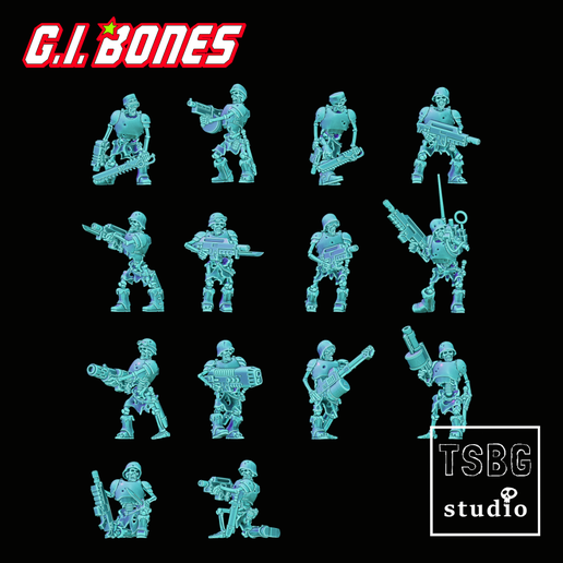 💀 G.I. Bones Mortis Skeletarum Shock Troops・ 3D File for 3D printing・Cults