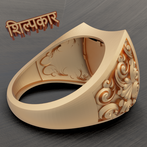 💍 Hanuman ji Ring Design - High quality・ STL File for ・Cults