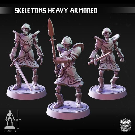 💀 Skeleton Heavy Armored・ STL File for ・Cults