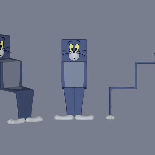 🐱 Shapes of Tom - Tom and Jerry - Stairs・ STL File for ・Cults