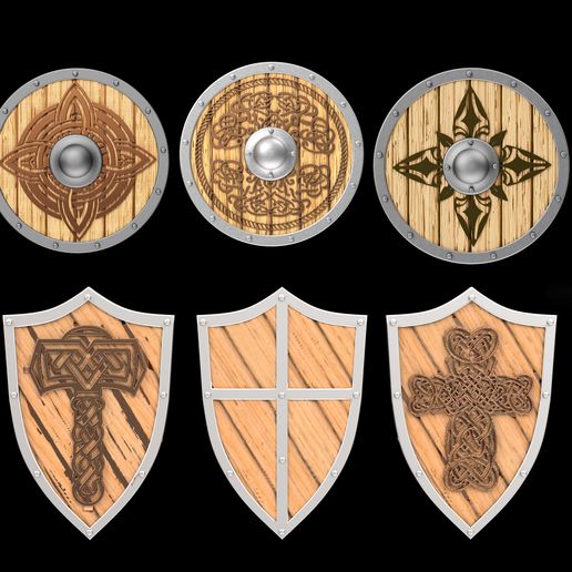 STL file Viking Shields 🎲 ・3D printing template to download・Cults