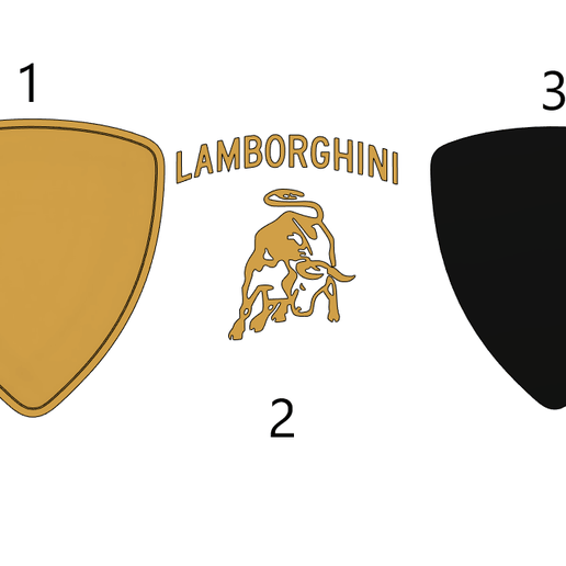 🖼️ LAMBORGHINI sign luminous・ STL File for ・Cults
