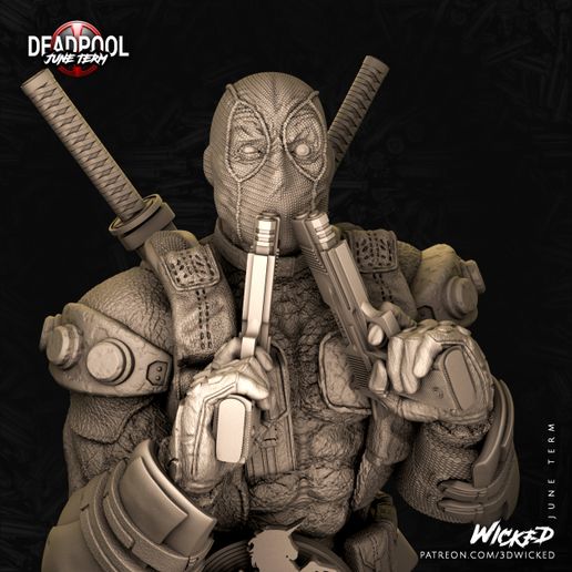 👤 Wicked Marvel Deadpool Bust: Tested and ready for 3d printing・ 3D ...