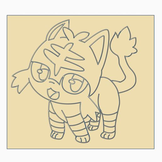 STL file Litten Cookie Cutter Pokemon Anime Chibi 🍪 ・Model to download ...
