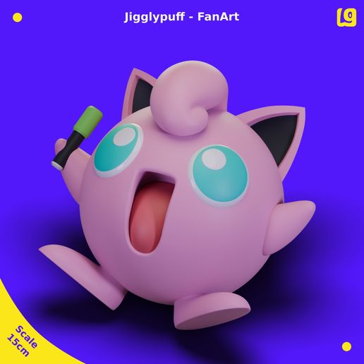 Jigglypuff Lying and Laughing from the Pokemon Anime as an Enhanced ...