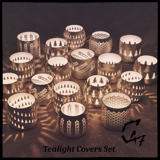 🕯️ Candle / Tealight Covers Set・ 3D File for ・Cults