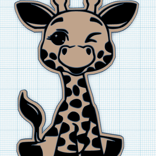 🦒 Giraffe Keychain・Archivo STL para Impresión 3D・Cults