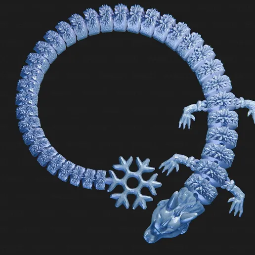 🐉 Flexi Dragon Ice・ STL File for 3D printing・Cults