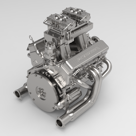 🐏 SBC Chevy V8 motor with Tunnel Ram Inlet + Dual Holleys (SUPER ...