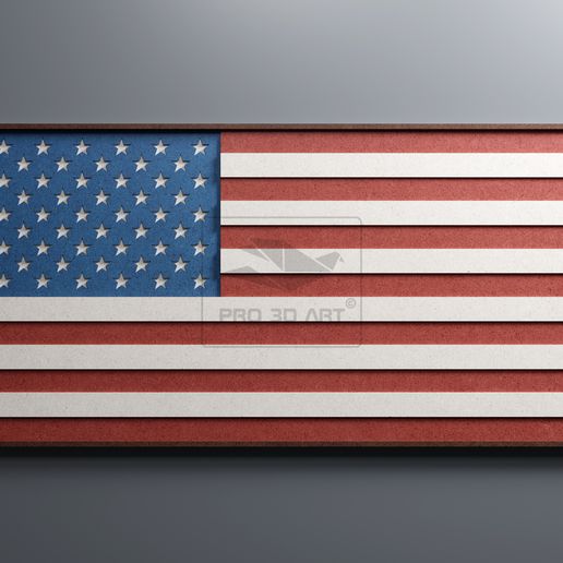 🇺🇸 USA Flag - Multilayer Laser Cutting Files・ 3D File for CNC machining ...
