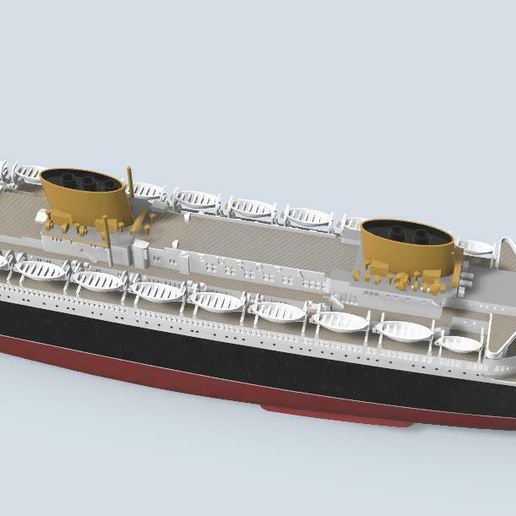🌊 SS EUROPA German ocean liner (1928) 1/700 print ready model full hull ...