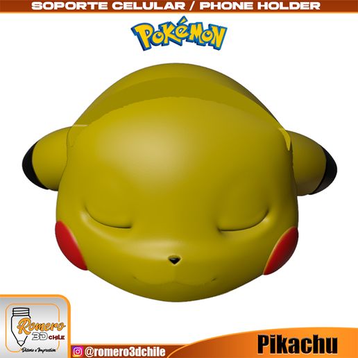 😴 Sleeping Pikachu / Pokemon Cell Phone Holder・ STL File for 3D ...