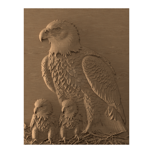 👨‍🦲 Bald Eagle Family Relief – 3D STL Model・ 3D File for 3D printing・Cults