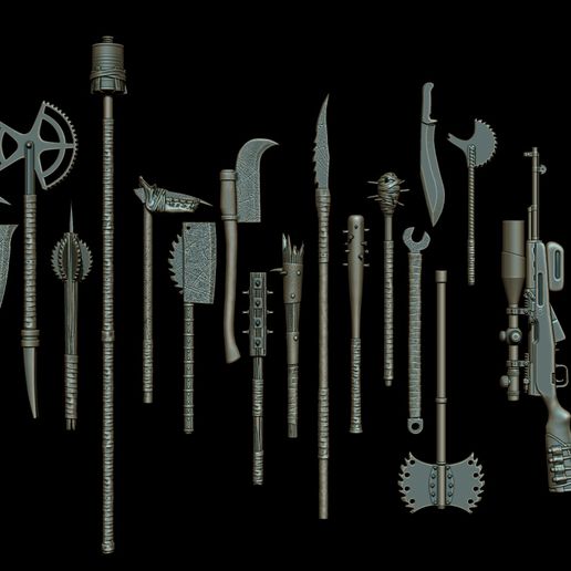🔫 Wasteland weapons 1:24 scale・ STL File for 3D printing・Cults