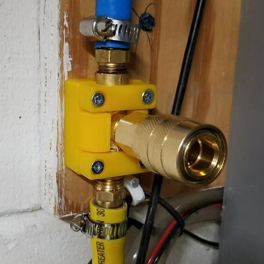 ♀️ 1/4 in. Female Brass Pipe T-Connector Wall Bracket・Free 3D File for ...