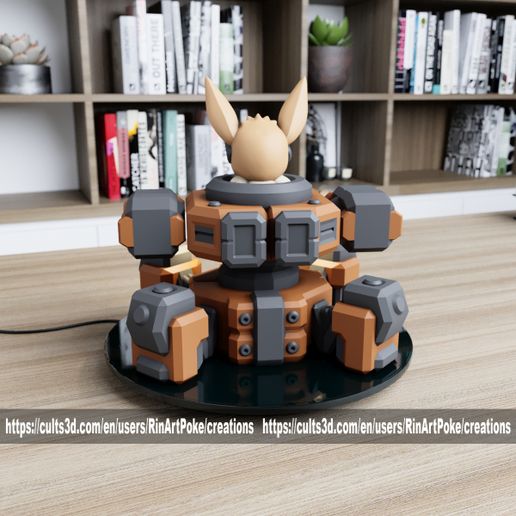 🐉 POKEMON - eevee mecha tank (EASY PRINT NO SUPPORT)・ STL File for ・Cults
