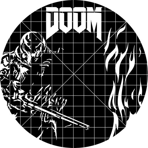 ⏺️ DOOM for laser cutting on vinyl record DXF file・ DXF file for CNC ...