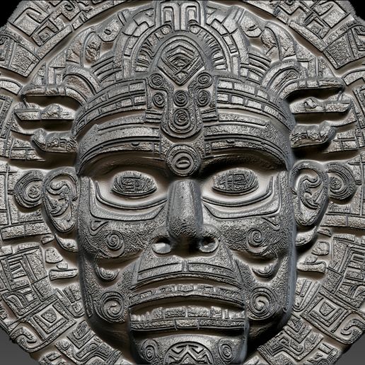 🗿 Ancient Aztec Stone Face・ STL File for 3D printing and CNC machining ...
