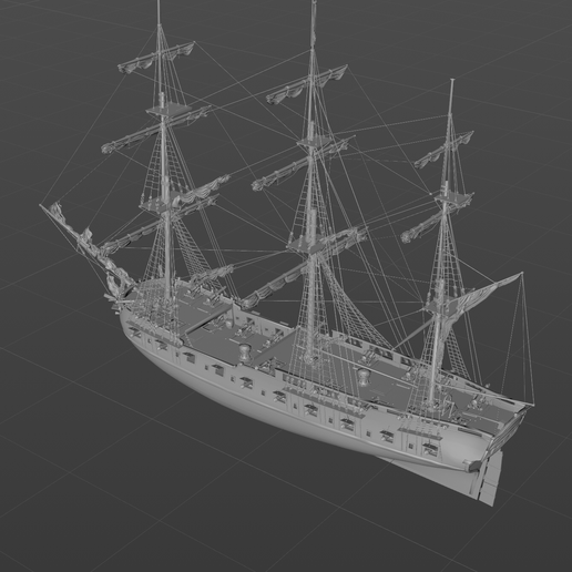 🚢 Digital model of the sailing ship Aleksandr・ OBJ File for 3D printing ...