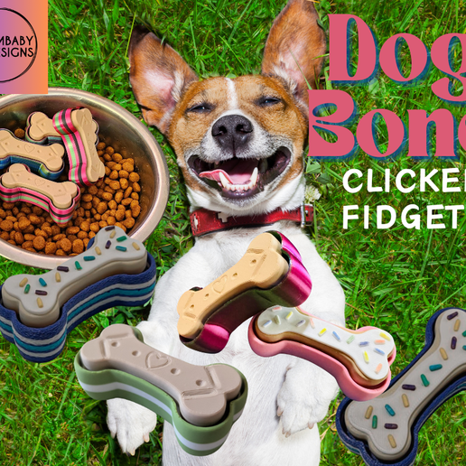 🐕 Dog Bone Treat Clicker Fidgets・ 3D File for 3D printing・Cults