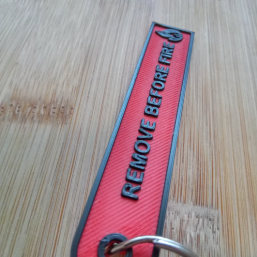 Free STL file Remove Before Fire Keychain 🔥 (3MF)・Model to download and ...
