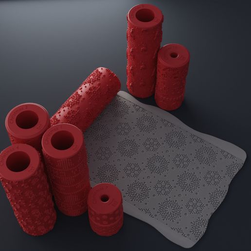Free 3D file Christmas Texture Rollers🎄 ・3D printer model to download・Cults