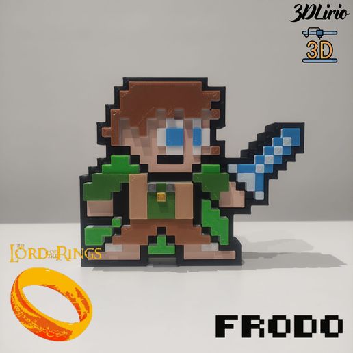Archivo 3MF Frodo Baggins (LOTR) 8-bits 👽 ・Diseño para descargar y imprimir en 3D・Cults