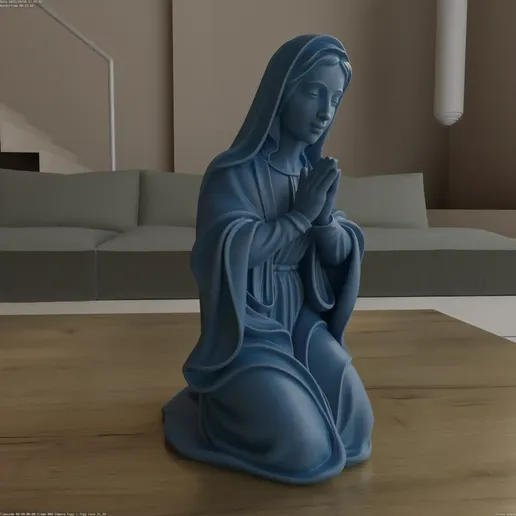 🧎 Kneeling Virgin Mary Statue – STL 3D Model for 3D Printing・ STL File ...
