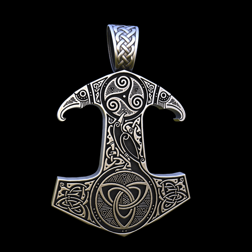 🔨 Mjolnir viking hammer pendant・ STL File for 3D printing・Cults