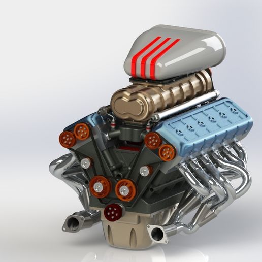 🔧 V12 Engine Full CAD Design・ 3D File for 3D printing and Electronics ...