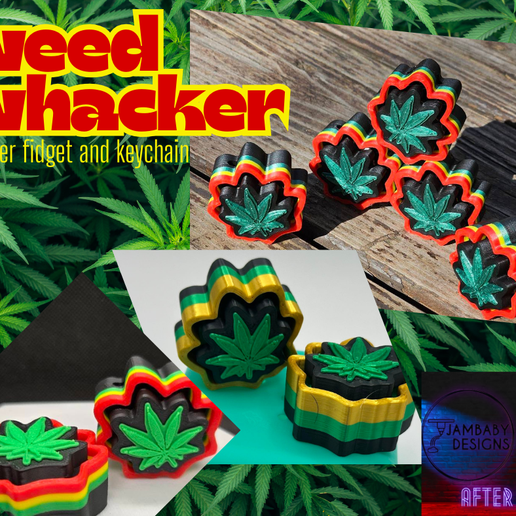 👌 Weed Whacker Clicker Fidget Keychain・ 3MF File for 3D printing・Cults