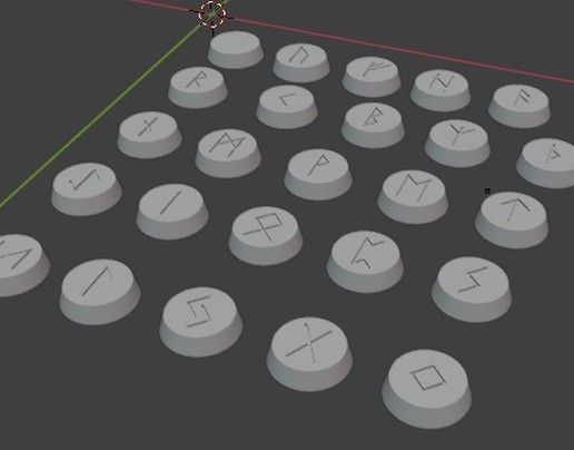 🚩 Rune divination set 25 pieces・Free STL File for 3D printing・Cults