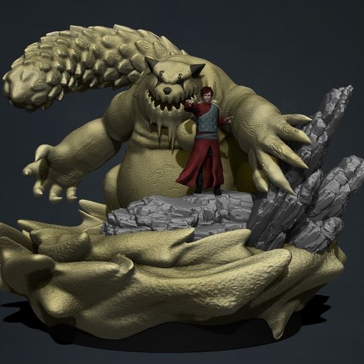 💬 gaara and shukaku 3d print statue 3D print model - naruto shippuden ...
