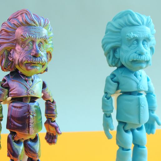 STL file Albert Einstein 3D Print In Place Action Figure 🧑‍🔬 ・3D ...
